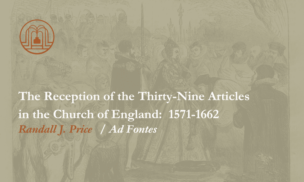 The Reception History of the Thirty-Nine Articles in the Church of ...